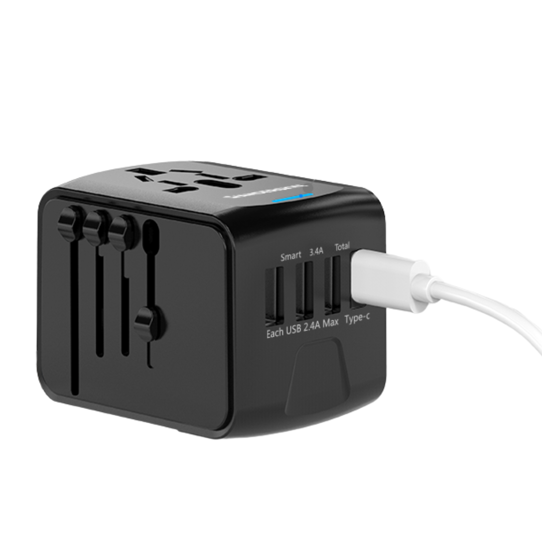 Wanderskye 3USB + 1Type C Travel Adaptor