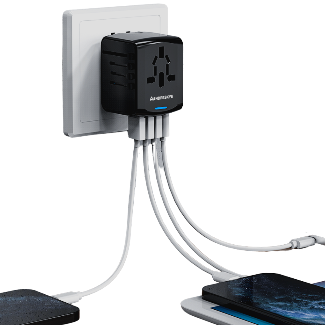 Wanderskye 3USB + 1Type C Travel Adaptor